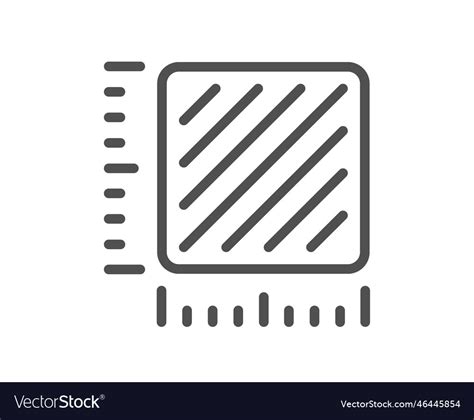 Square Meter Line Icon Room Area Dimension Sign Vector Image
