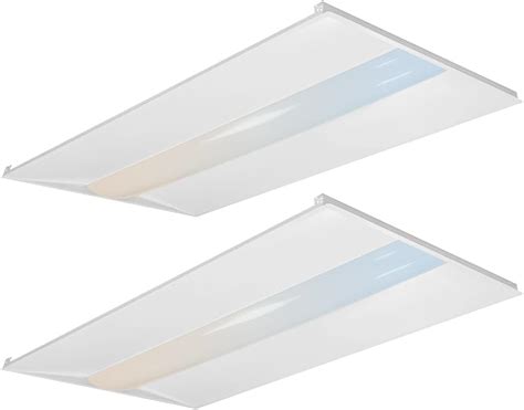Haloitte 2x4 Led Troffer Light With Emergency Backup Battery Etl 2pk