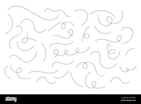 Hand Drawn Dotted Curved Line Shape Vector Stock Vector Image And Art Alamy