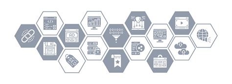 라인 아이콘이있는 Seo 플랫 배너 책갈피 호스팅 하이퍼 링크 광고 데이터 전송 프로모션 아이콘 방문 페이지에 대한 배너 그림 개념에 대한 스톡 벡터 아트 및 기타 이미지
