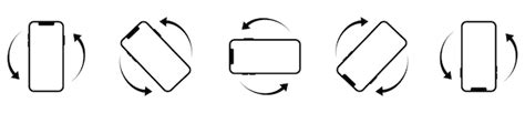 Premium Vector Rotate Mobile Phone Icon Set In Line Style Screen