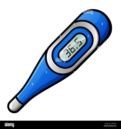 Illustration Of Medical Thermometer Cartoon Drawing Isolated Stock