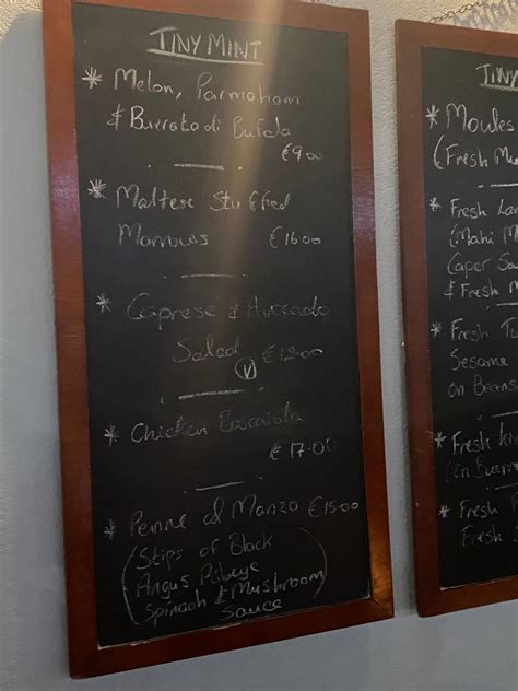 Menu At Tiny Mint Bistro Restaurant Marsaskala