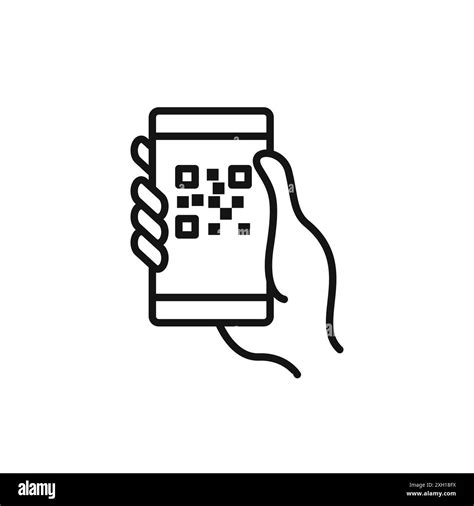 QR Code Scanning Icon Logo Sign Vector Outline In Black And White Color