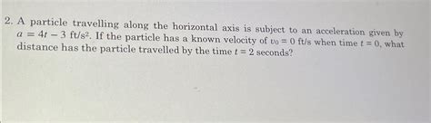 Solved A Particle Travelling Along The Horizontal Axis Is Chegg