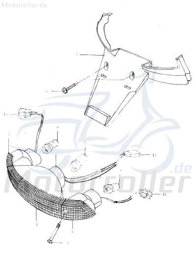 Sundiro XDZ 50 TA Rücklichtglas 50ccm 2Takt CEV0049821 Rücklicht Glas