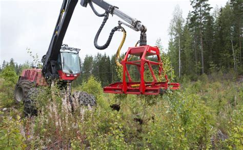 Uprooting Device Connected To A Harvester Boom Photo Erkki Oksanen