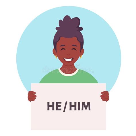 Woman Holding Sign With Gender Pronouns She He They Non Binary