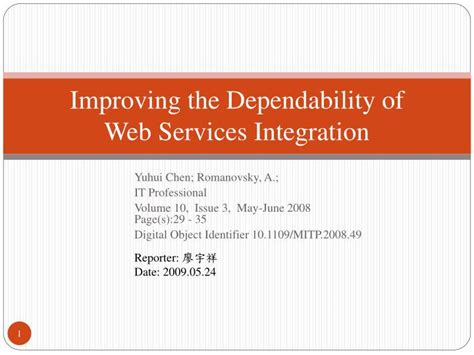 Ppt Improving The Dependability Of Web Services Integration
