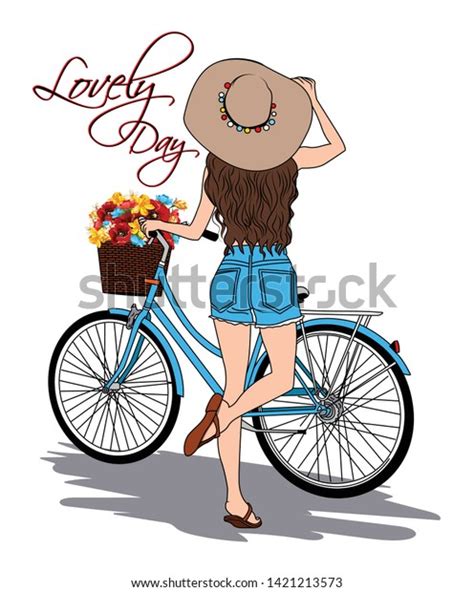 Ropa Botánica Diseño Chica En Bicicleta Con Flores Desnudo Siete