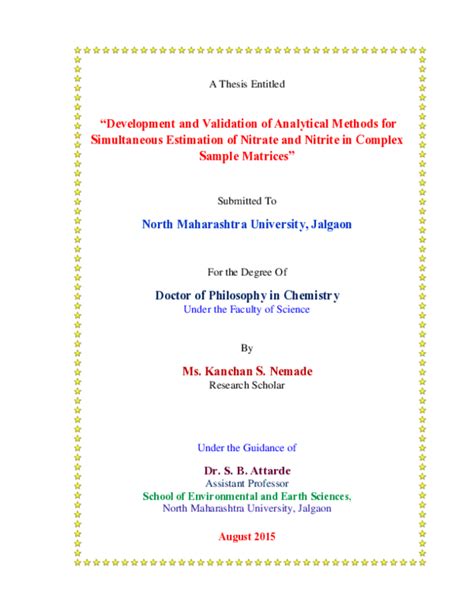 Pdf Development And Validation Of Analytical Methods For Simultaneous Estimation Of Nitrate