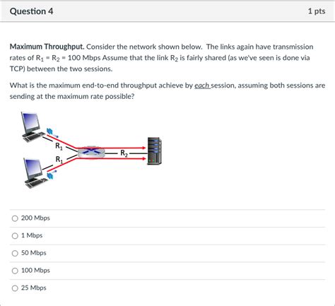 solved maximum throughput consider the network shown below