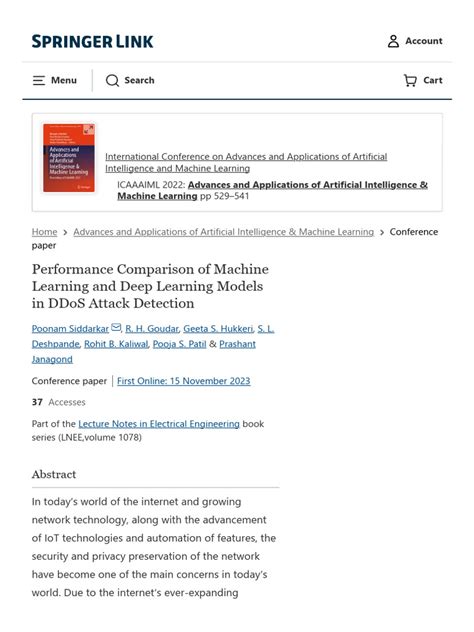 Performance Comparison Of Machine Learning And Deep Learning Models In