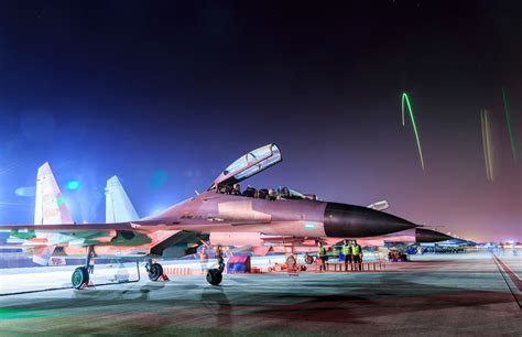 Here Are Some Cool Photos Of Plaaf J 11 Jet Fighters Conducting Night Flight Training Missions