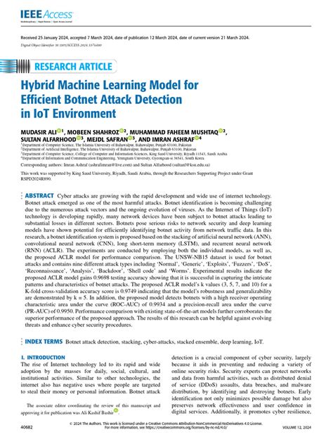 Bpy Aiml 2404 Hybrid Machine Learning Model For Efficient Botnet Attack Detection In Iot