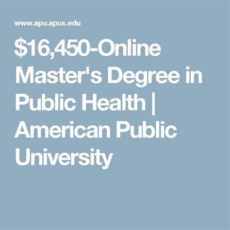 16450 Online Masters Degree In Public Health American Public