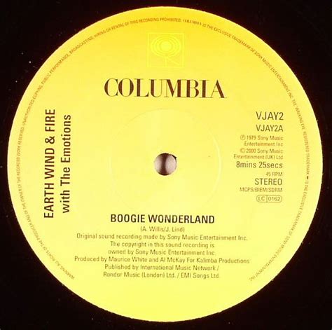 EARTH WIND FIRE Boogie Wonderland September Vinyl At Juno Records