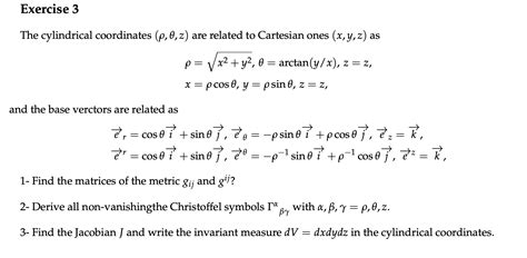 Solved The cylindrical coordinates ρ θ z are related to Chegg
