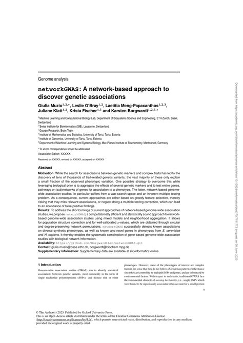 Pdf Networkgwas A Network Based Approach To Discover Genetic Associations
