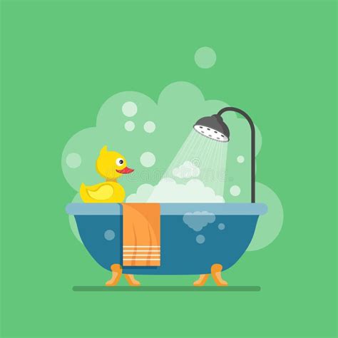 Bath Icon In Flat Style Bathroom Vector Illustration On Isolated