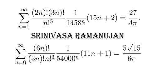 Ramanujan Formulas Ramanujan Formulas