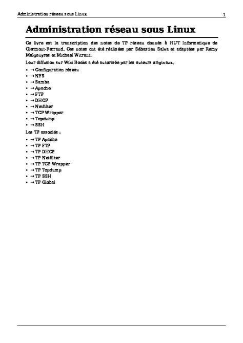 cours pdf d administration réseau sous linux coursinfopdf