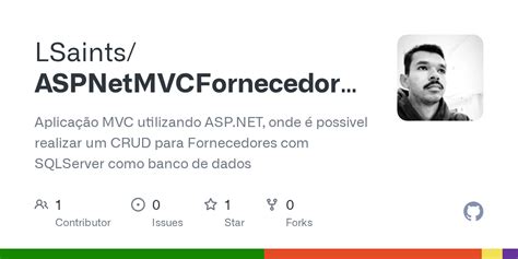Github Lsaintsaspnetmvcfornecedorcrud Aplicação Mvc Utilizando Asp