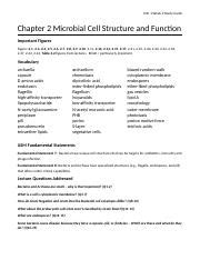 Chapter Microbial Cell Structure And Function Study Guide Docx Unit