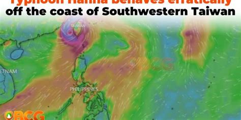 Typhoon Hanna Behaves Erratically Off The Coast Of Southwestern Taiwan