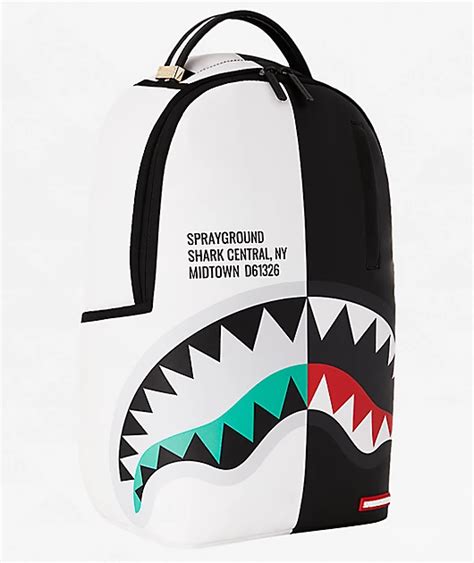 Sprayground Central Split Black And White Backpack Zumiez
