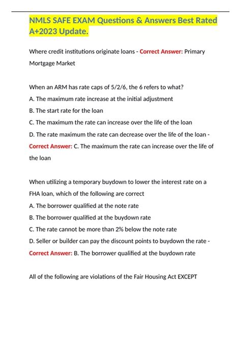 NMLS 2023 National Exam NMLS SAFE EXAM KEY WORDS NMLS SAFE EXAM 2022 NMLS EXAM 2021 STUDY