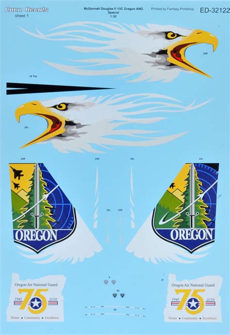 Euro Decals Item No Ed 32122 Mcdonnell Douglas F 15c Oregon Ang Special Review By Brett Green