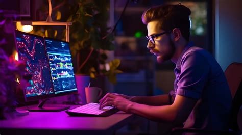 Premium AI Image A Data Scientist In A Focused Environment Analyzing