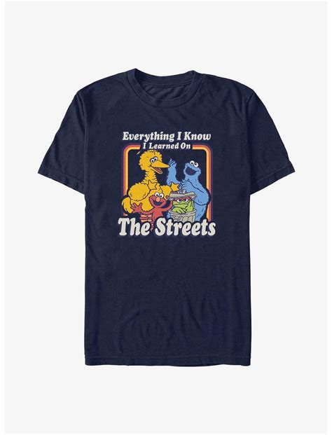 Sesame Street Everything I Know I Learned On The Streets T Shirt Blue