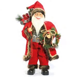 Papai Noel Luxo Cm Linha Cinza Vermelho Natal Magizi Leroy Merlin