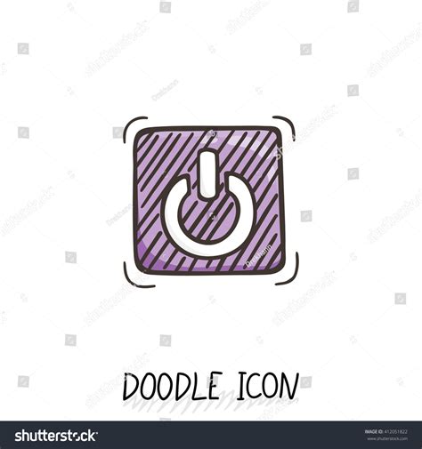 Doodle Onoff Switch Button Stopclose Pictogram Stock Vector Royalty