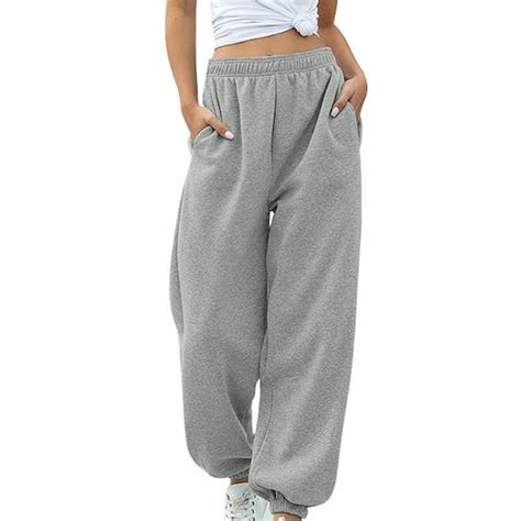 Xingqing Womens Casual Jogger Thick Sweatpants Cotton High Waist