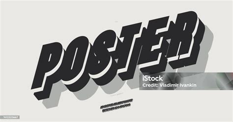 벡터 포스터 글꼴 3d 대담한 스타일 트렌디 타이포그래피 그래프에 대한 스톡 벡터 아트 및 기타 이미지 그래프 포스터 휴가 Istock