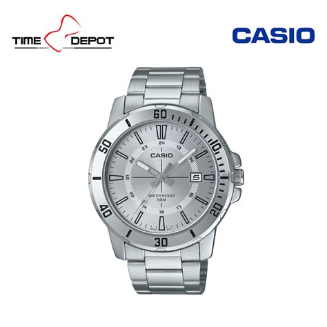 Casio MTP VD01D 7CVUDF Analog Silver Stainless Steel Strap Watch For