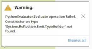 Dynamo for Revit中出现PythonEvaluator Evaluate操作失败警告