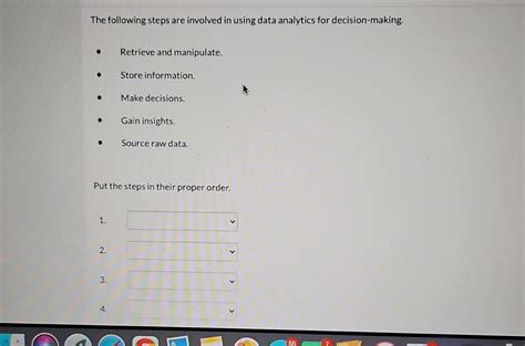 The Following Steps Are Involved In Using Data