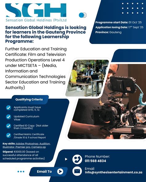 Film And Television Production Operations Level 4 Learnership Programme