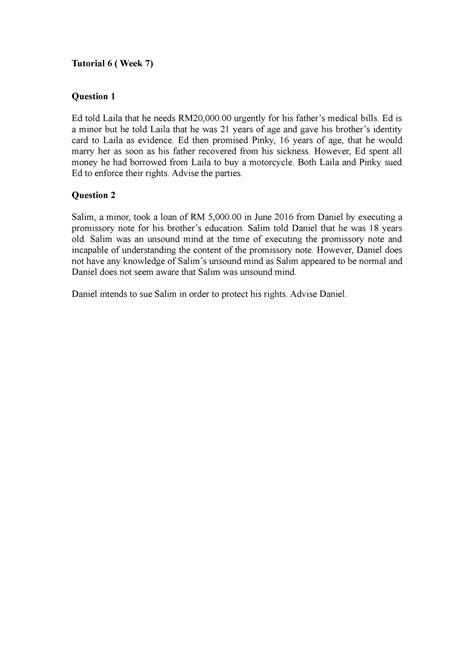 384341 Tutorial 6 Week 7 Tutorial 6 Week 7 Question 1 Ed Told