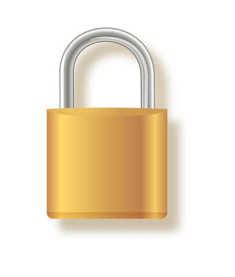 Premium Vector Closed Metallic Gold Padlock Icon Design Template In