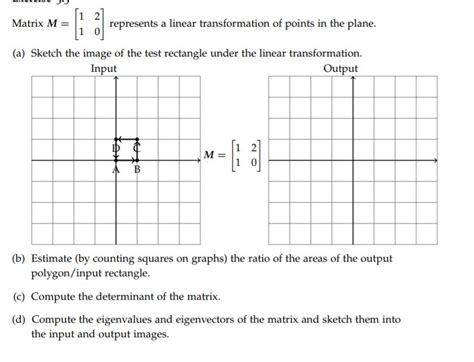 Solved Matrix M Represents A Linear Transformation Of Points Chegg