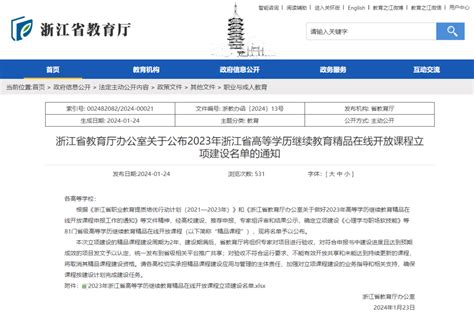 81门精品课程！浙江省公布高等学历继续教育精品在线开放课程立项建设名单数字化高等学校变革