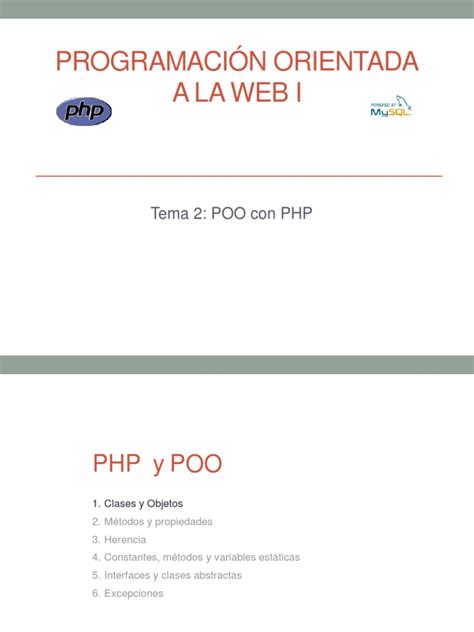 Poo Con Php Pdf Herencia Programación Orientada A Objetos Programación Orientada A Objetos