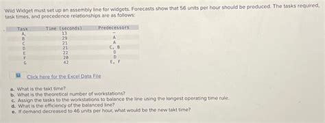 solved wild widget must set up an assembly line for widgets