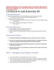 Guide To Debugging Java Programs For CST8116 In Lab Exercise Course Hero