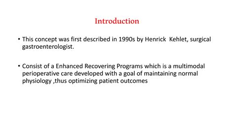 Enhanced Recovery After Surgery Eras Pptx